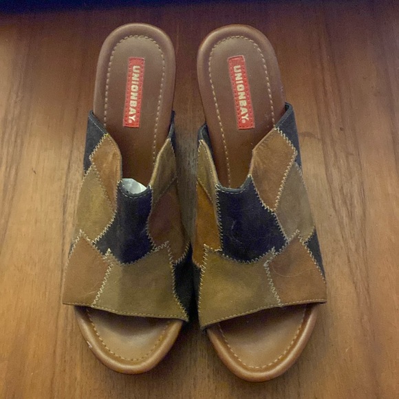 UNIONBAY | Shoes | Union Bay Patchwork Mules Vintage Inspired 95 M ...